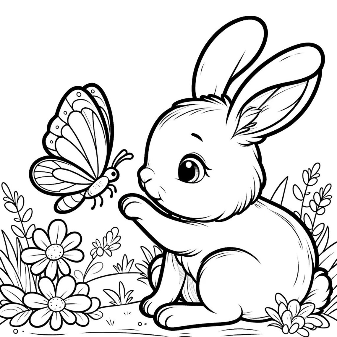 25 Rabbit Coloring Pack, Cute Rabbit Coloring Pages, Easter Coloring ...