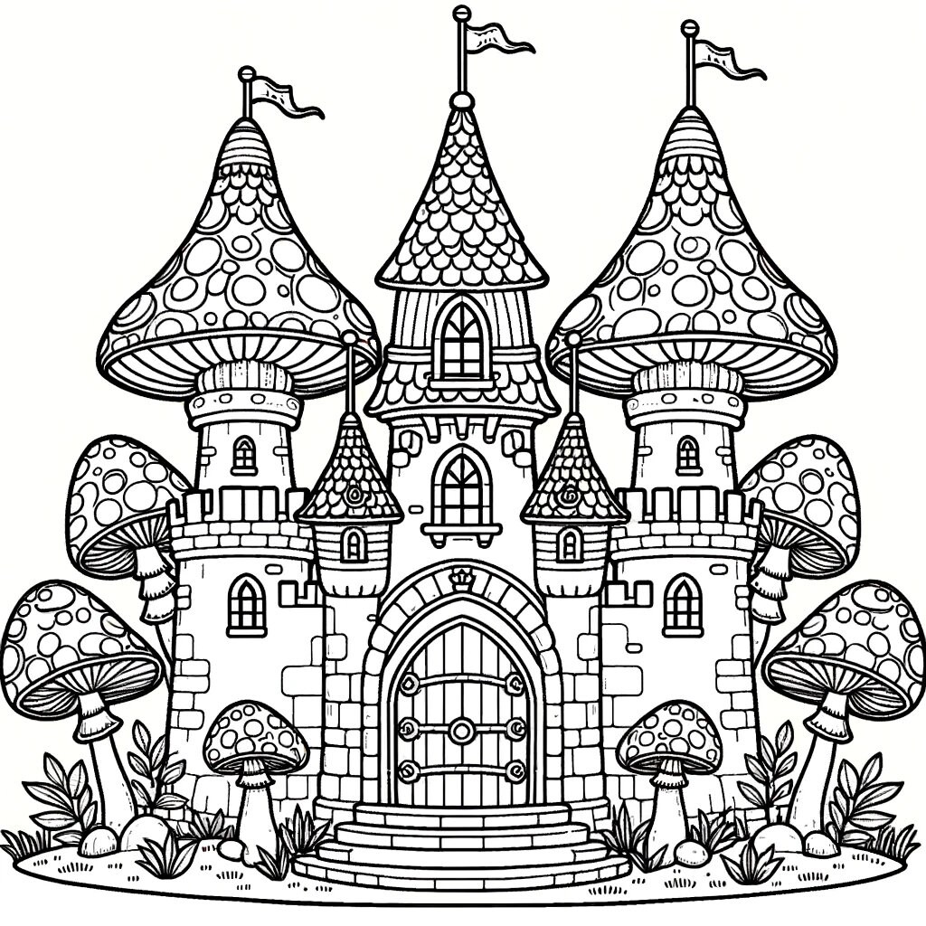 25 Mushroom Coloring Pages, Stress Relief Mushroom Coloring Page, Cute ...