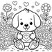 5 Valentine Dog Themed Coloring Pages, 5 Cute Love Coloring Pages, Cute ...