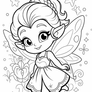 5 Fairy Coloring Pages, Enchanted Fairy Coloring Page, Fantasy Fairy ...