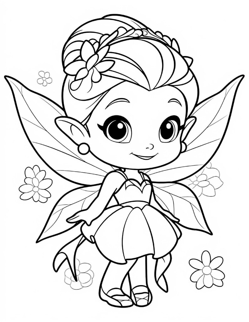 5 Fairy Coloring Pages, Enchanted Fairy Coloring Page, Fantasy Fairy ...