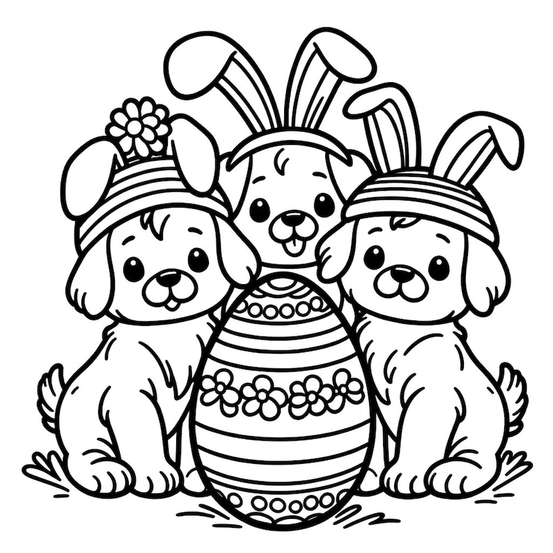 5 Easter Dog Coloring Pages, Dog Coloring Pages, Puppy Dog, Cute Dog ...