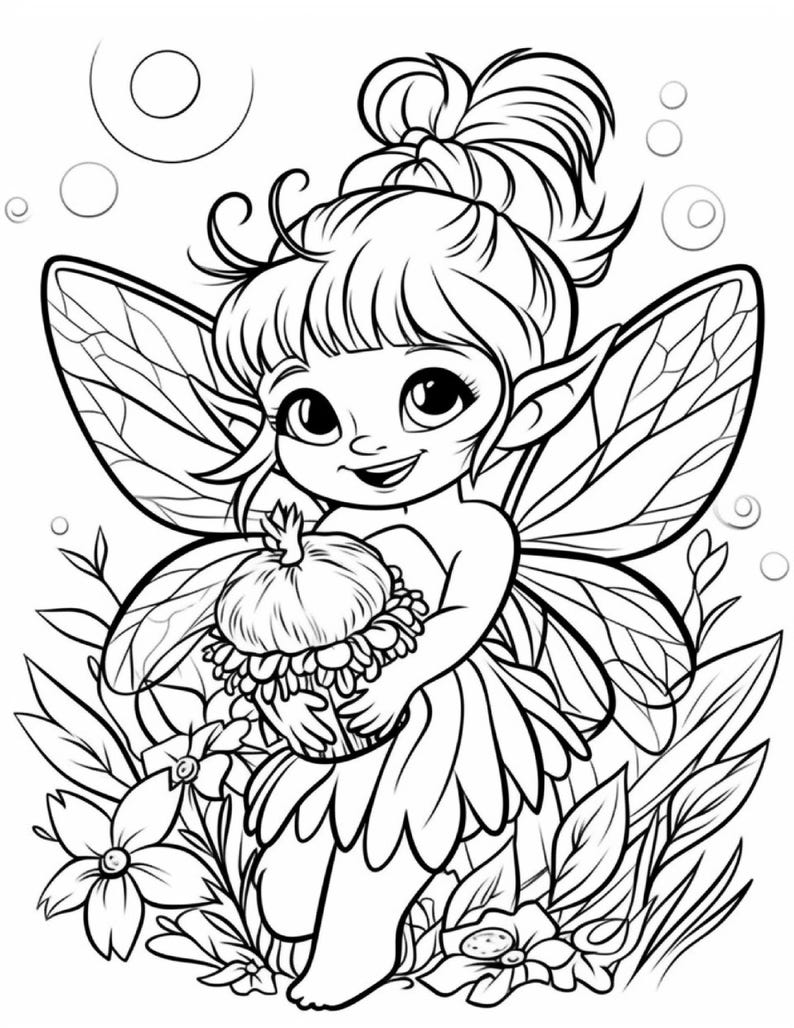 5 Fairy Coloring Pages, Enchanted Fairy Coloring Page, Fantasy Fairy ...