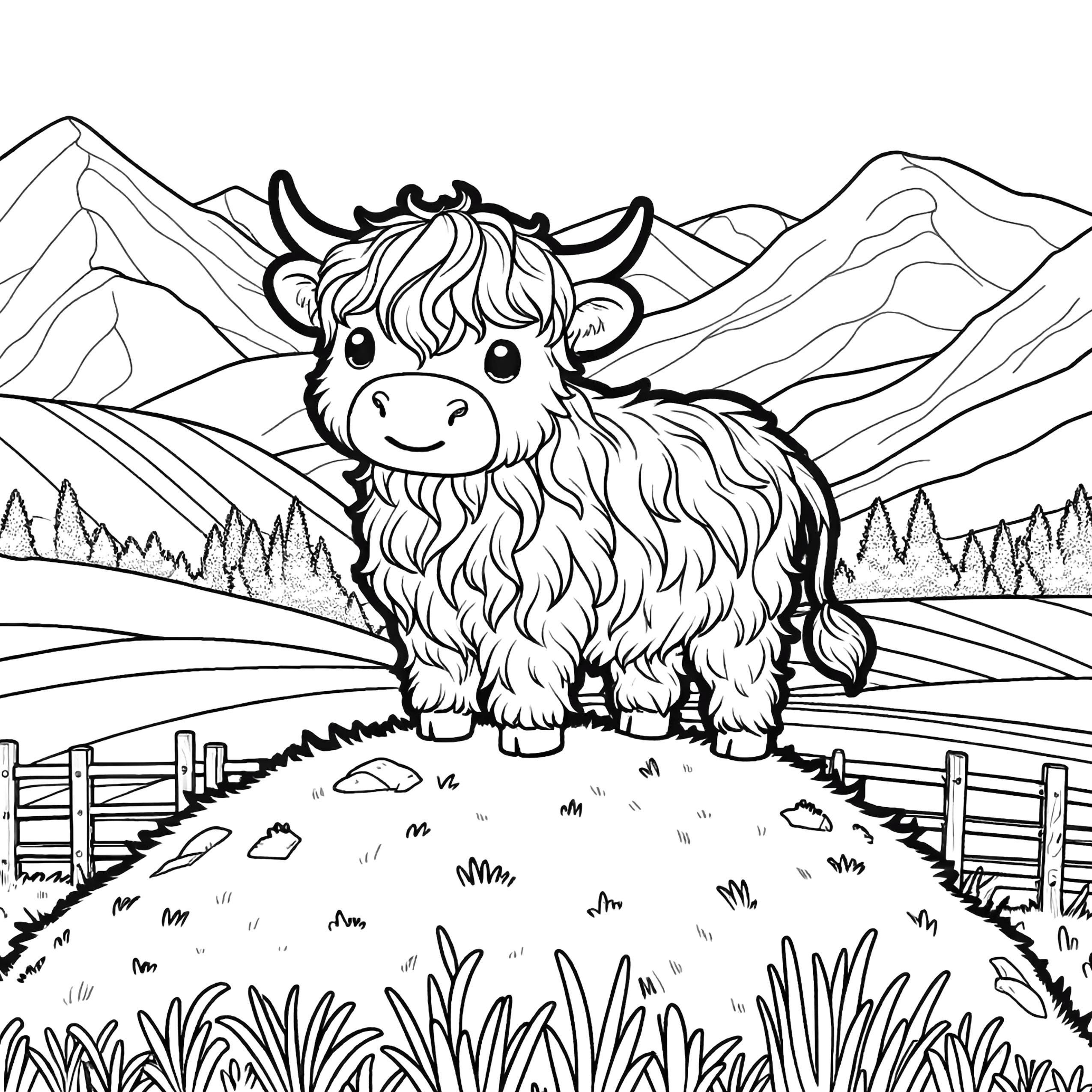 5 Highland Cow Coloring Pages, Cow Coloring Pages, Highland Cows, Cute ...