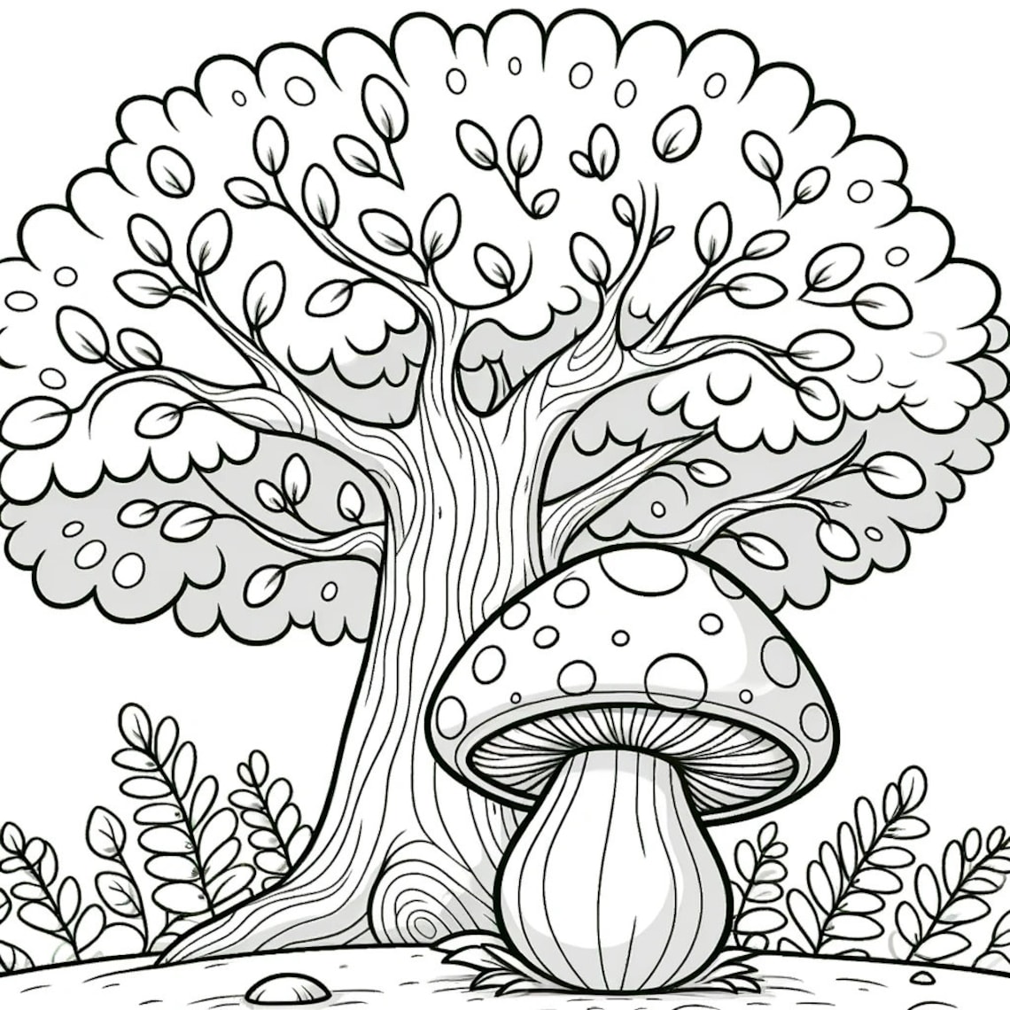 25 Mushroom Coloring Pages, Stress Relief Mushroom Coloring Page, Cute ...