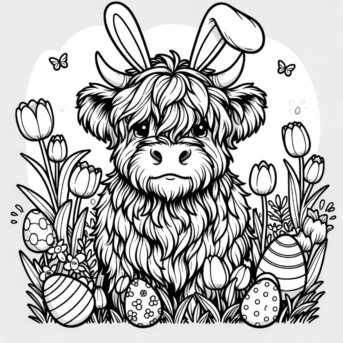 5 Easter Highland Cow Coloring Pages Cow Coloring Pages Highland Cows Cute Highland Cows
