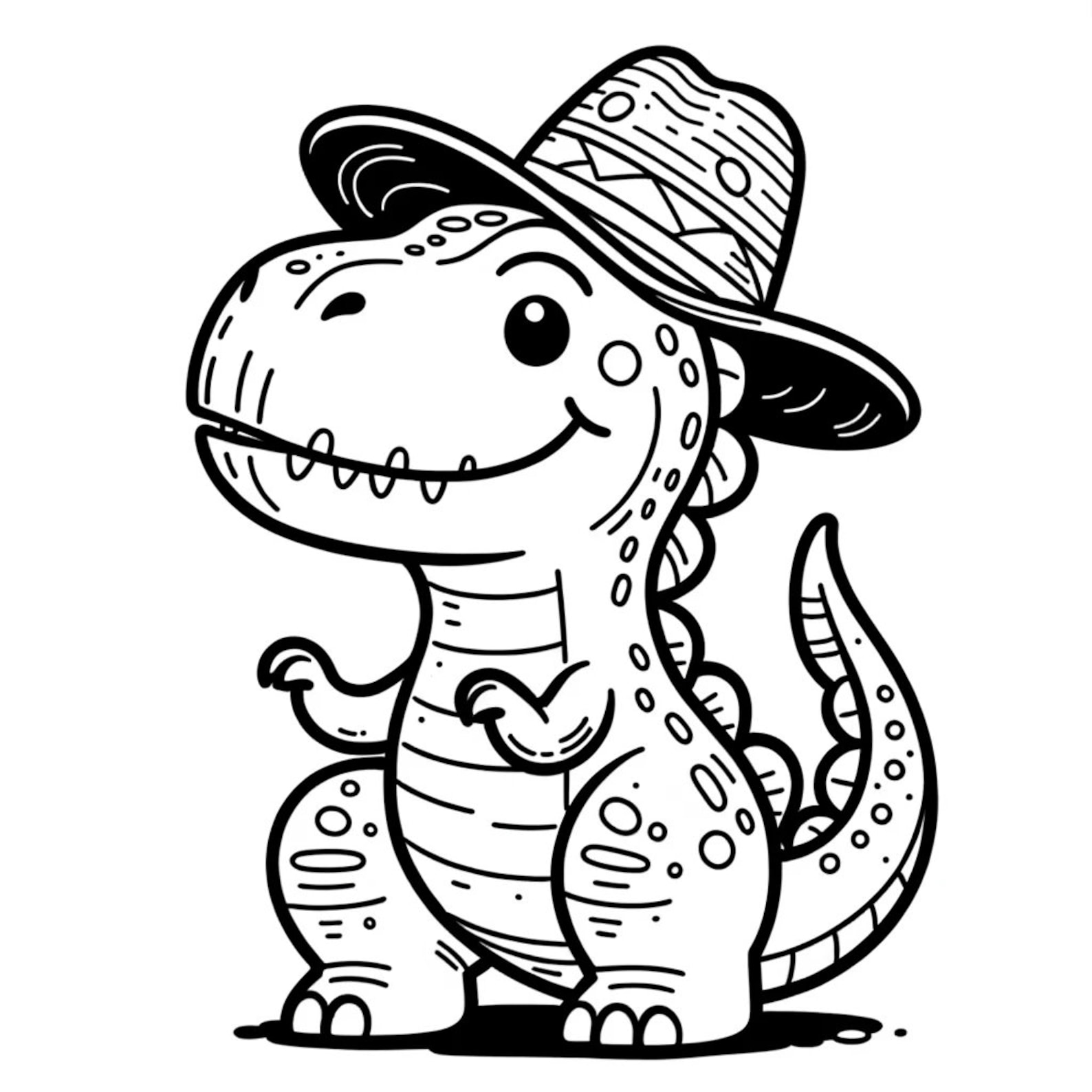 20 Cute T-rex Dinosaur Coloring Pages, 20 T-rex Dino Packs, Cool ...