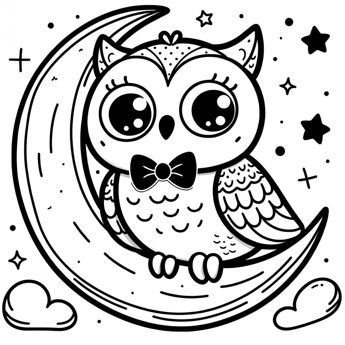 5 Owl Coloring Page, Whimsical Owl, Owl Art, Animal Coloring, Fantasy ...