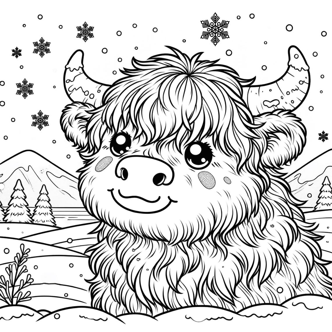 5 Highland Cow Coloring Pages, Cow Coloring Pages, Highland Cows, Cute ...