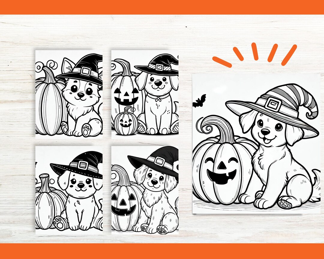 5 Cute Halloween Theme Coloring Pages, Halloween Coloring, Pumpkin ...
