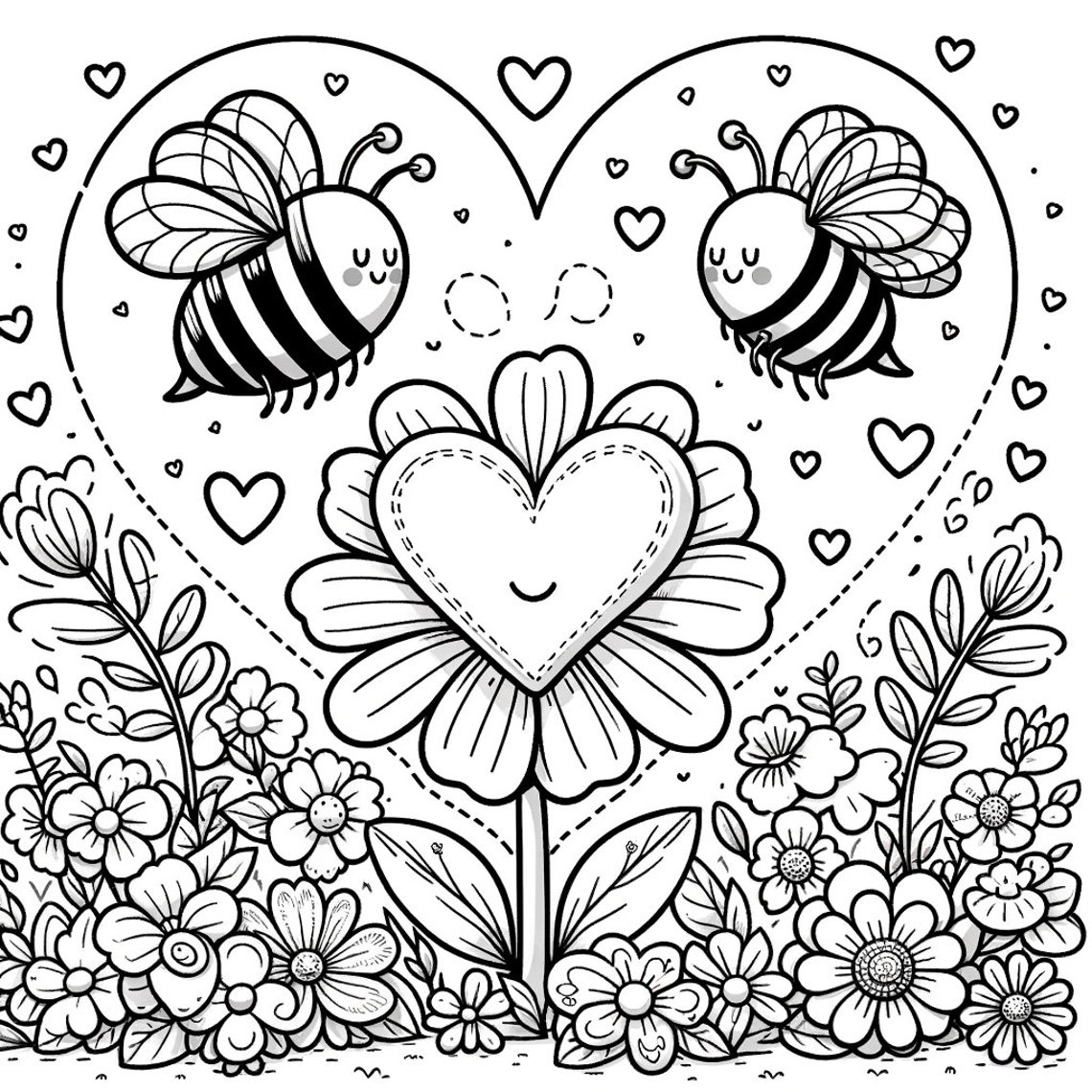 5 Valentines Day Coloring Pages, 5 Cute Love Coloring Pages, Cute Kids ...