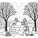 5 Winter Coloring Pages, Snowy Coloring, Winter Coloring - Etsy
