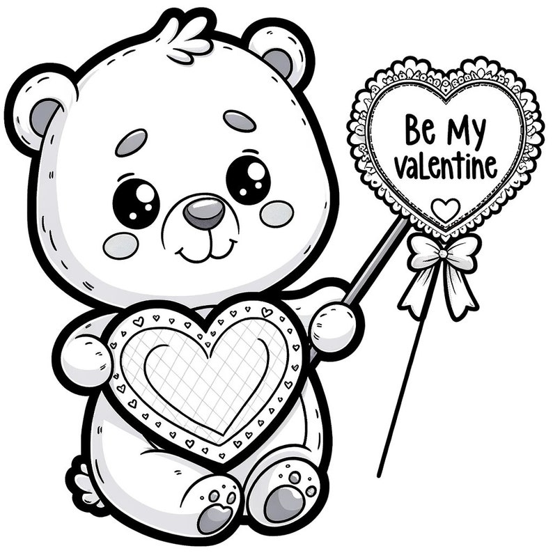 5 Valentines Day Coloring Pages, 5 Cute Love Coloring Pages, Cute Kids ...