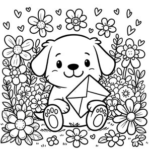 30 Valentine Dog Themed Coloring Pages, 30 Cute Love Coloring Pages ...