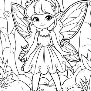 5 Fairy Coloring Pages, Enchanted Fairy Coloring Page, Fantasy Fairy ...
