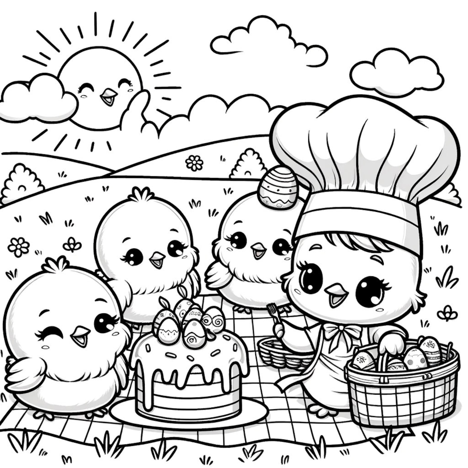 20 Easter Coloring Pages, Easter Coloring Bundle, Easter Bunny Coloring ...