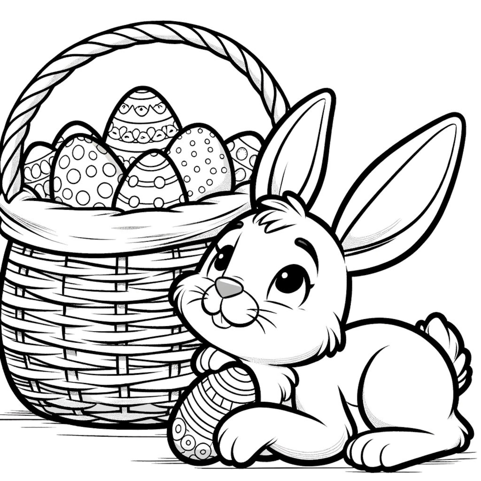 25 Easter Coloring Pages, Easter Coloring Bundle, Easter Bunny Coloring ...