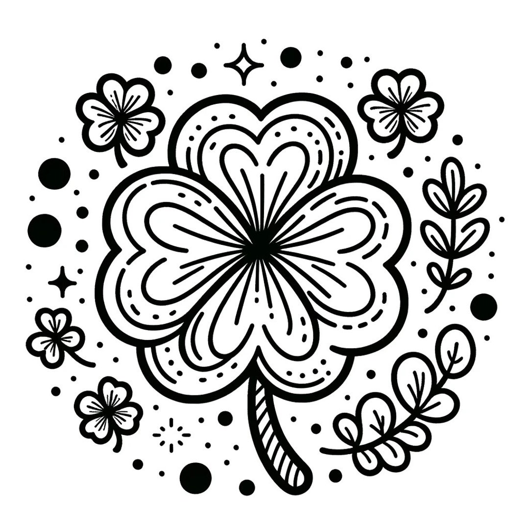 5 ST Patrick's Day Coloring Pages, Four Leaf Clover Coloring, Pot of ...