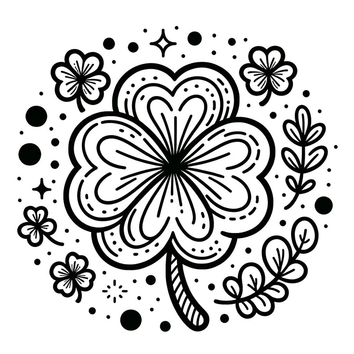 5 ST Patrick's Day Coloring Pages, Four Leaf Clover Coloring, Pot of ...