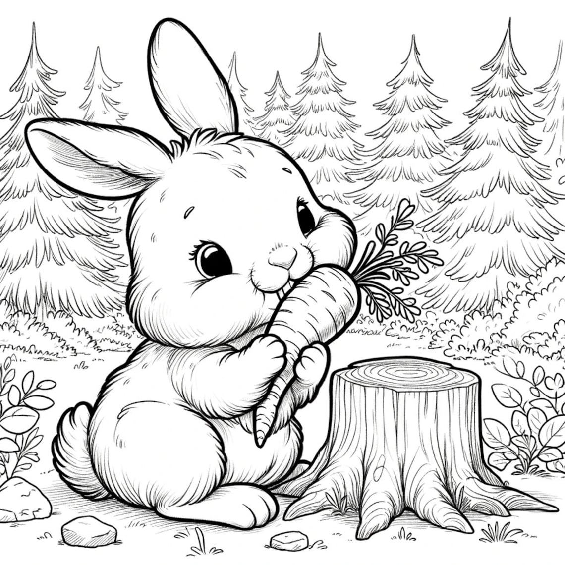 25 Rabbit Coloring Pack, Cute Rabbit Coloring Pages, Easter Coloring ...