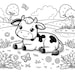 5 Cow Coloring Page- Animal Coloring Page, Farm Coloring Pages Digital ...