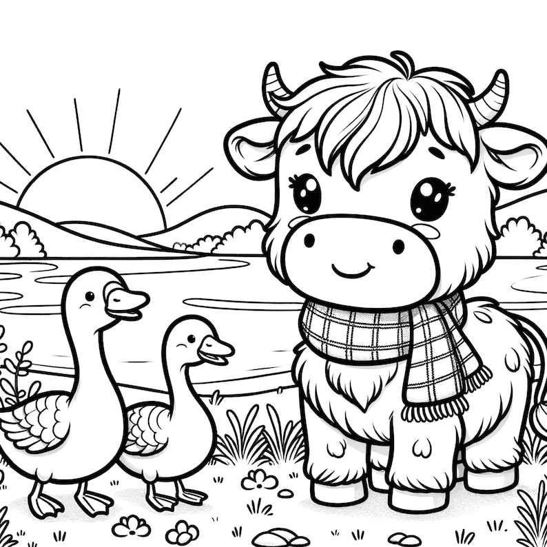 5 Highland Cow Coloring Pages, Cow Coloring Pages, Highland Cows, Cute ...