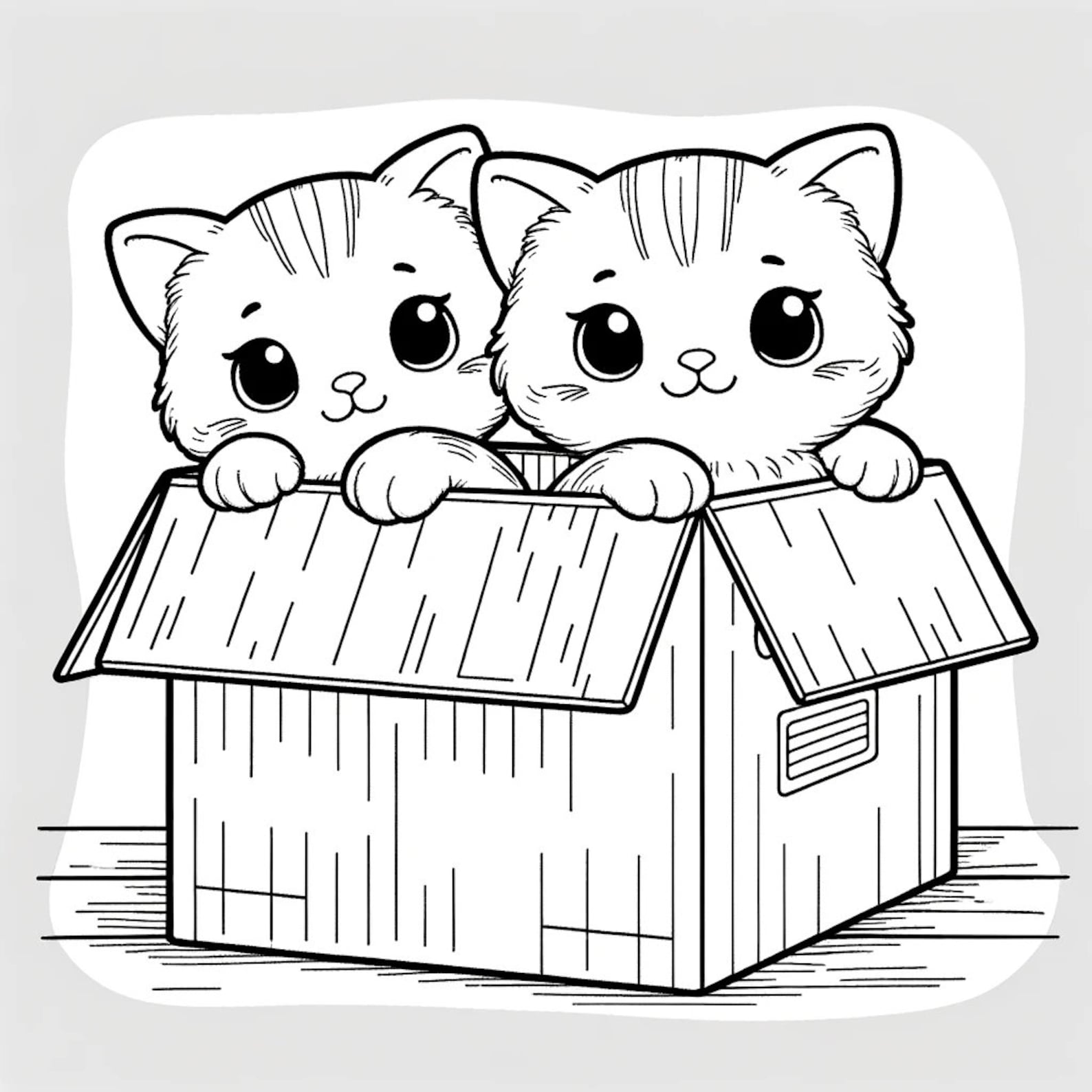 5 Cute Kitten Coloring Pages, Cute Cat Coloring Pages, Cat Coloring ...