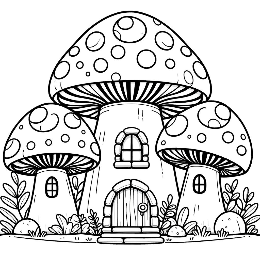 25 Mushroom Coloring Pages, Stress Relief Mushroom Coloring Page, Cute ...