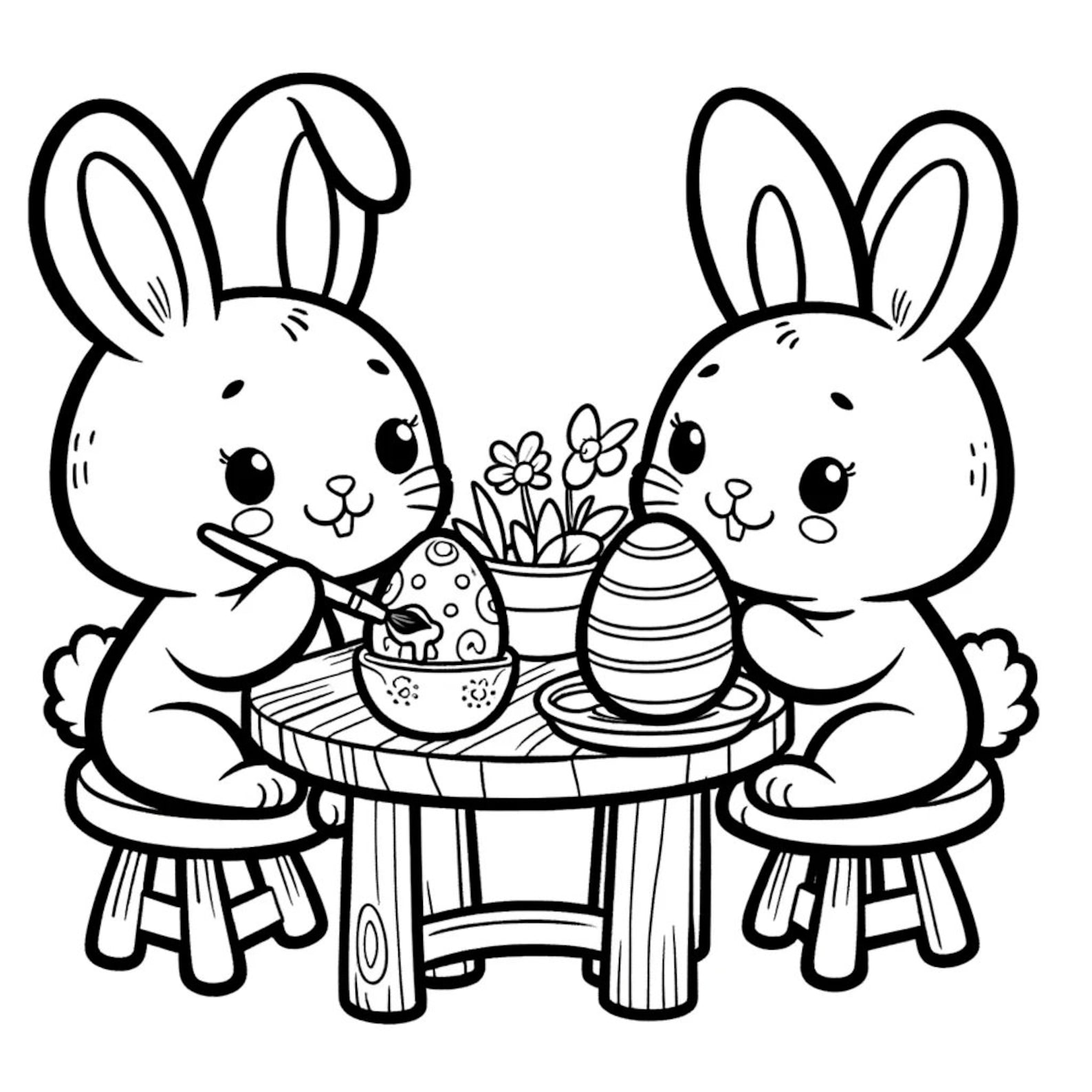 20 Easter Coloring Pages, Easter Coloring Bundle, Easter Bunny Coloring ...