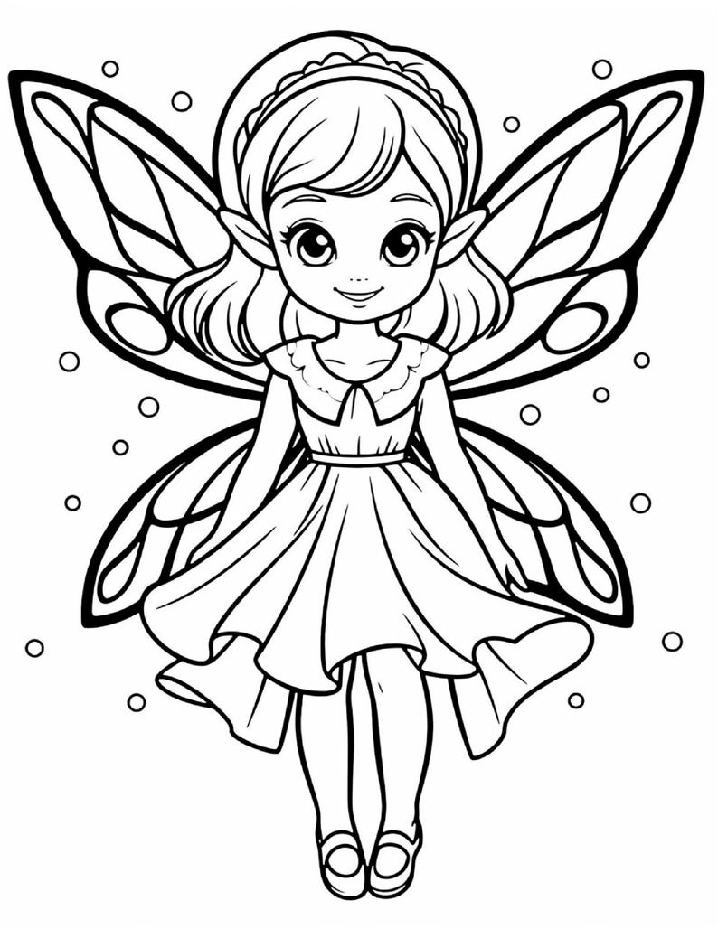 5 Fairy Coloring Pages, Enchanted Fairy Coloring Page, Fantasy Fairy ...