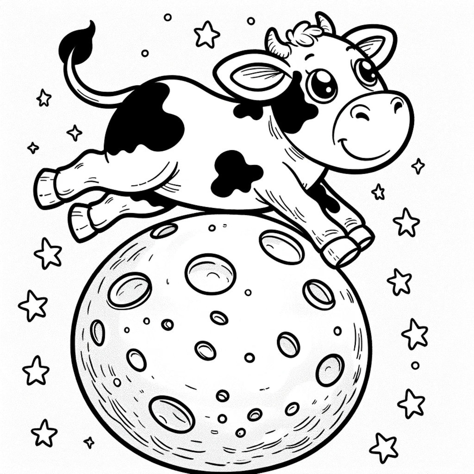 5 Cow Coloring Page- Animal Coloring Page, Farm Coloring Pages Digital ...