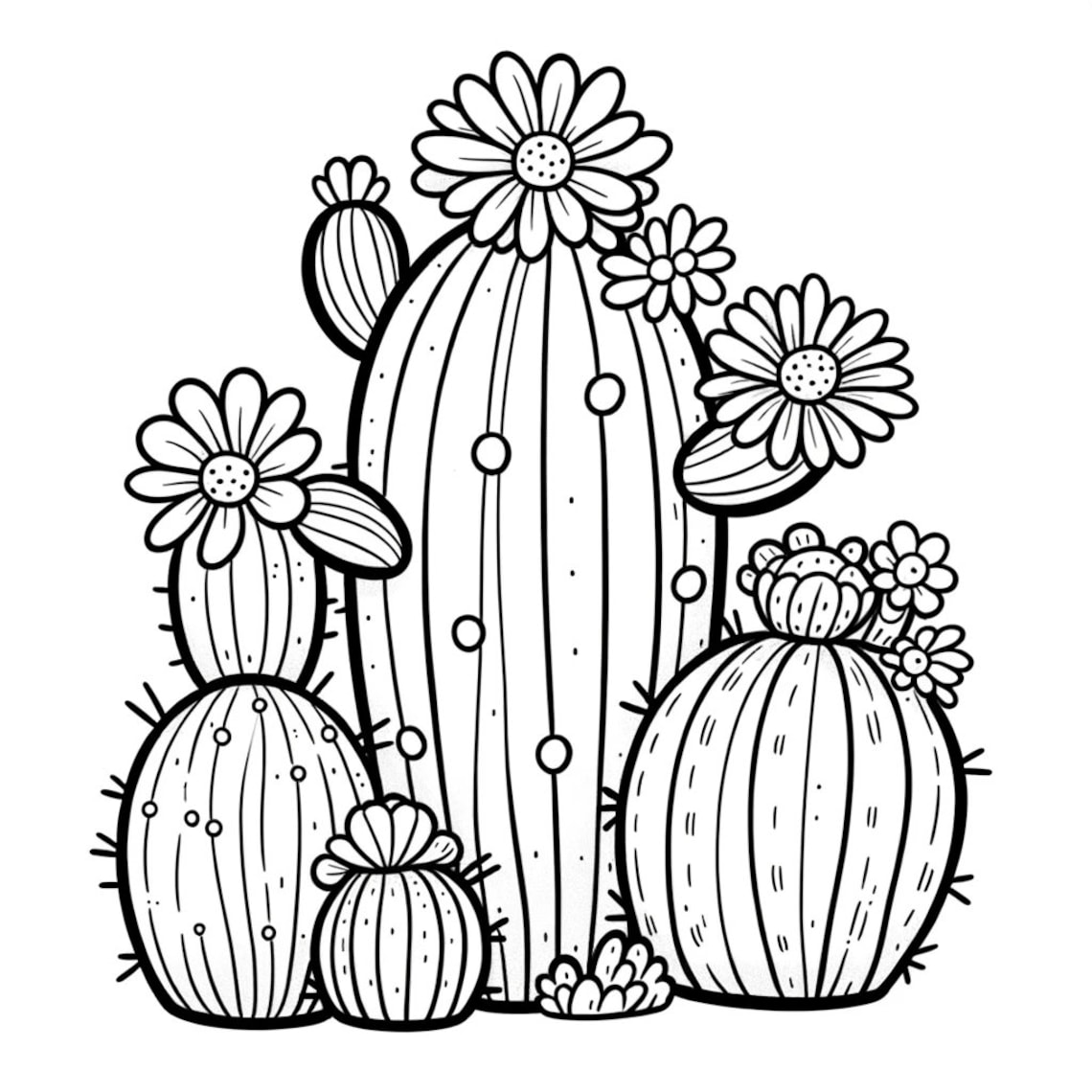 20 Cacti Coloring Pages, Flower Coloring Pages, Cactus Coloring, Cactus ...