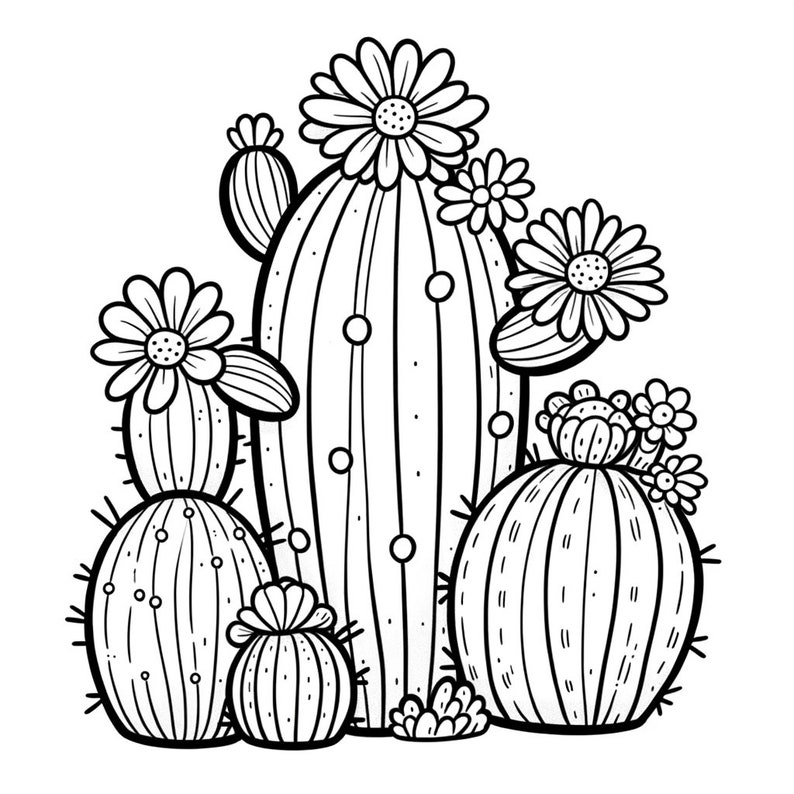 20 Cacti Coloring Pages, Flower Coloring Pages, Cactus Coloring, Cactus ...