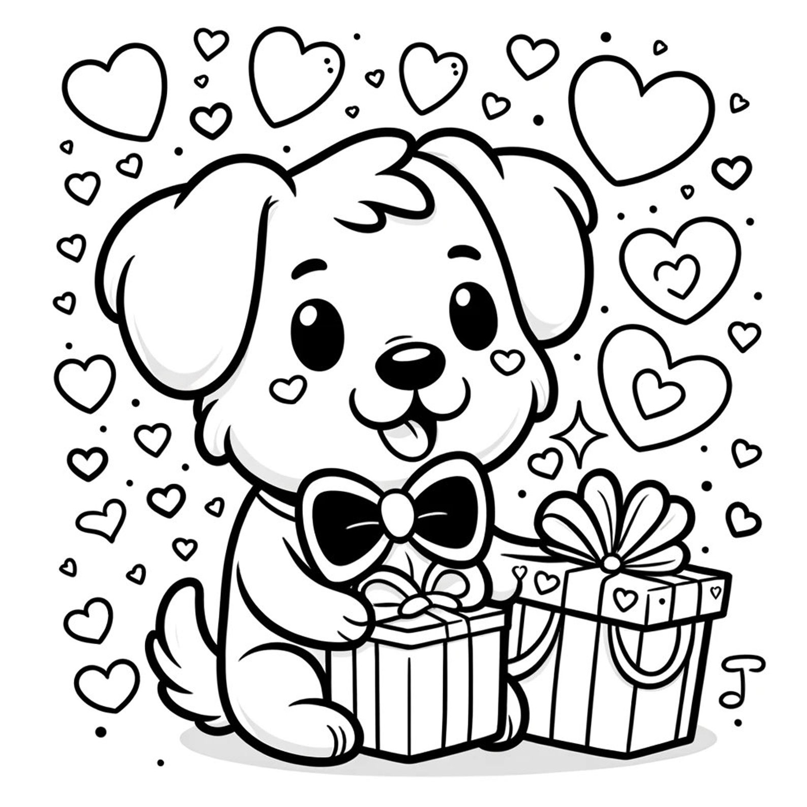30 Valentine Dog Themed Coloring Pages, 30 Cute Love Coloring Pages ...