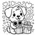 30 Valentine Dog Themed Coloring Pages, 30 Cute Love Coloring Pages ...