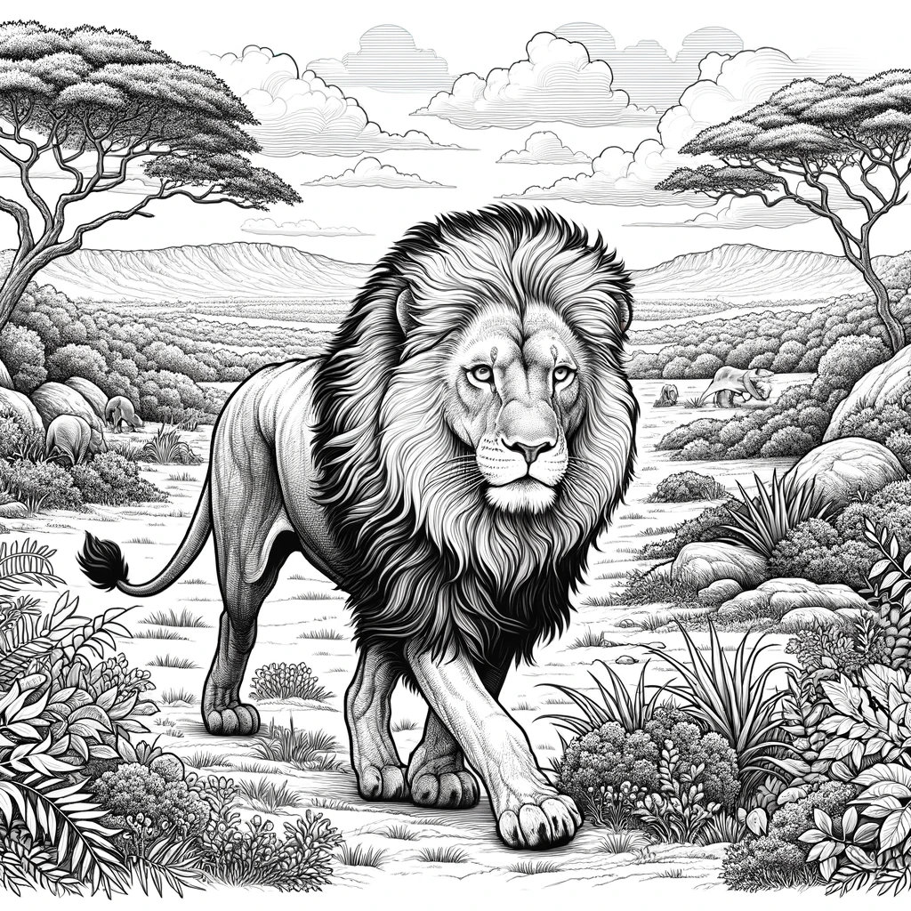 Realistic Lion Coloring Pages [2025]