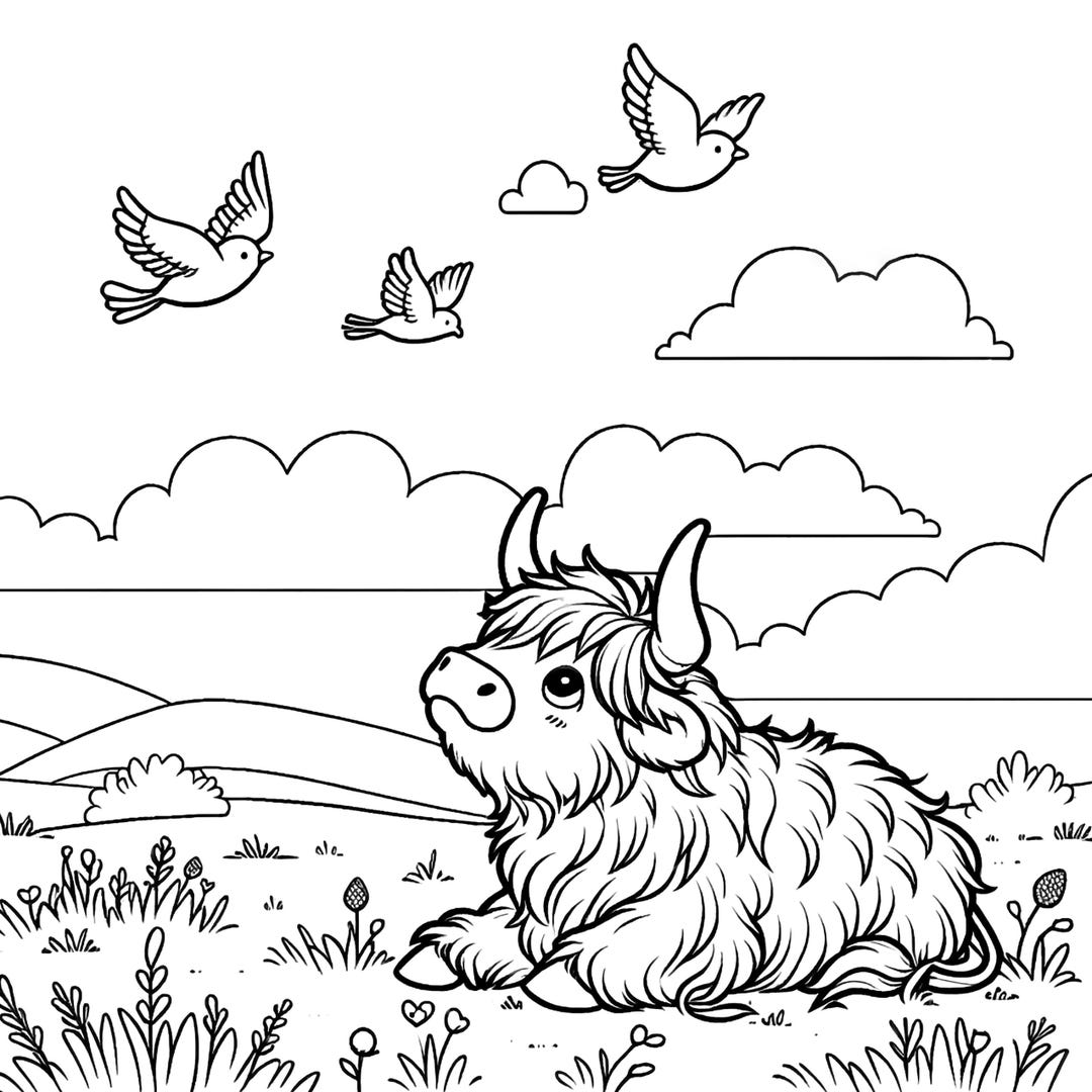 5 Highland Cow Coloring Pages, Cow Coloring Pages, Highland Cows, Cute ...