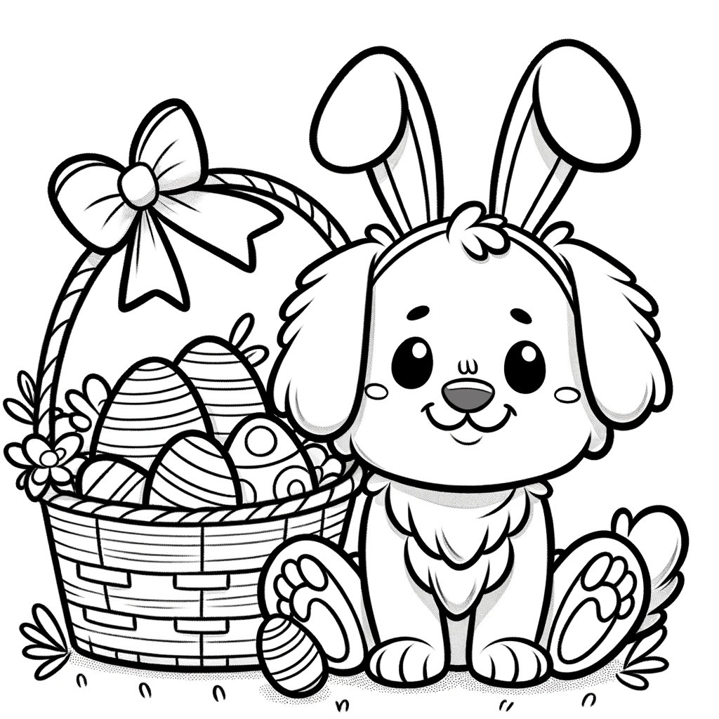 Cute Easter Animals Coloring Pages