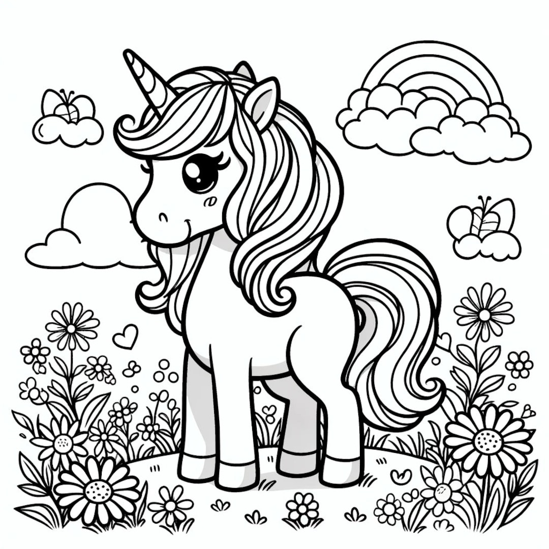 30 Cute Enchanted Unicorn Coloring Pages, Mystical Animal Coloring ...