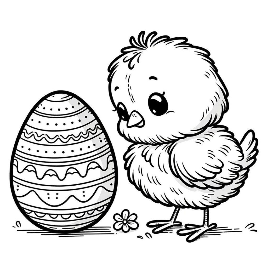 5 Easter Egg Coloring Pages, Easter Coloring Bundle, Easter Chick ...