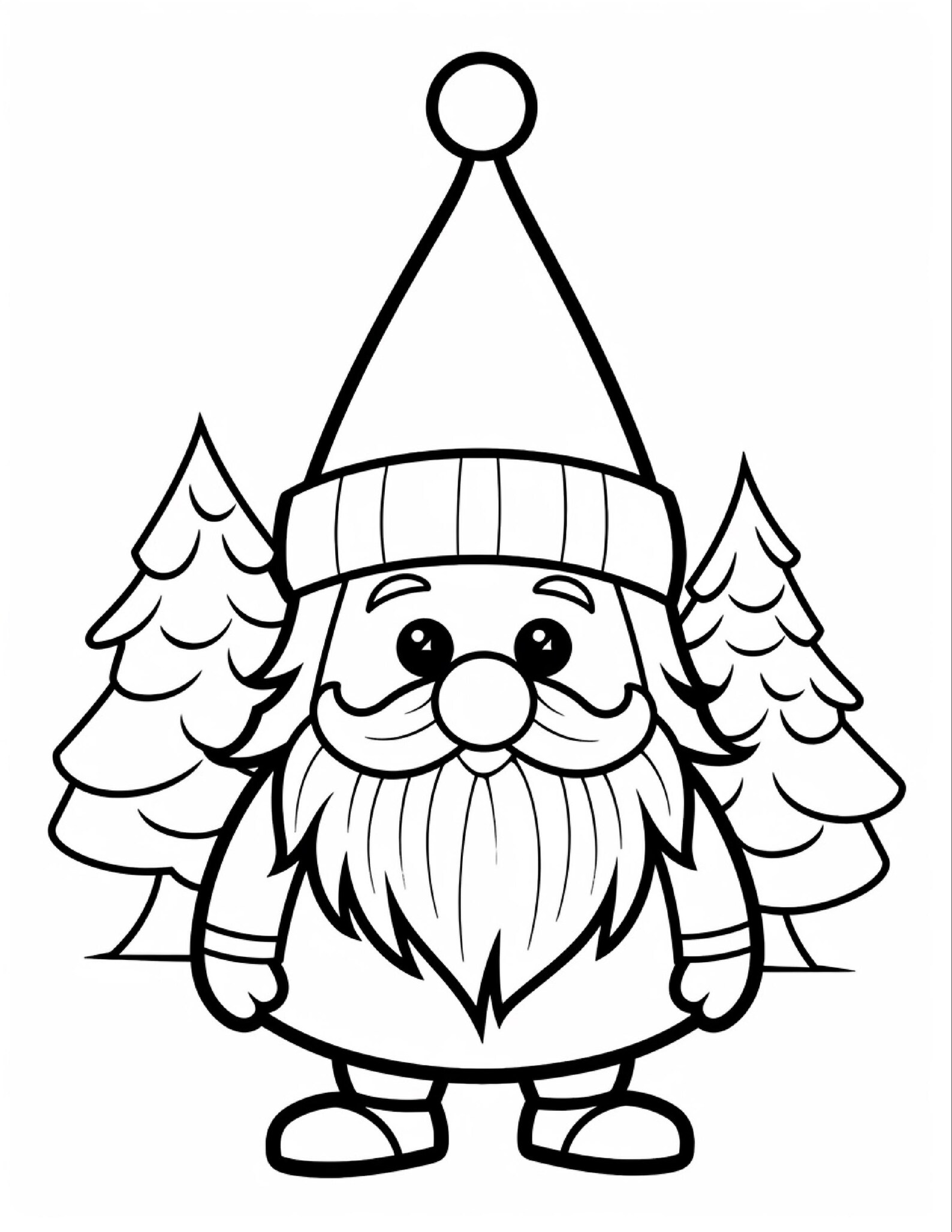 5 Christmas Gnome Coloring Pages, Kids Christmas Coloring, Enchanted ...