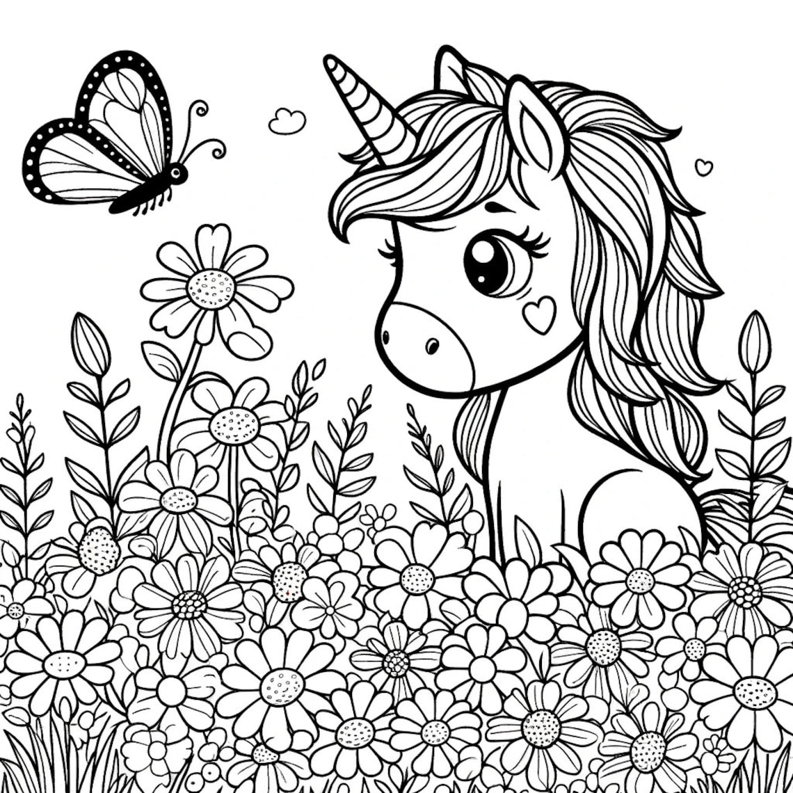 30 Cute Enchanted Unicorn Coloring Pages, Mystical Animal Coloring ...