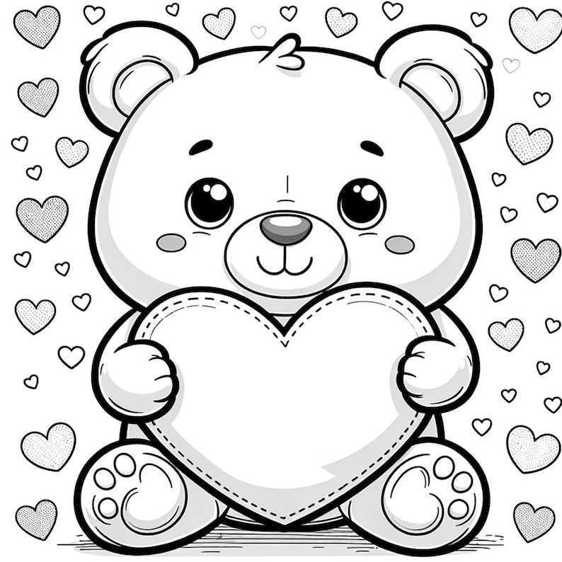5 Valentines Day Coloring Pages, 5 Cute Love Coloring Pages, Cute Kids ...