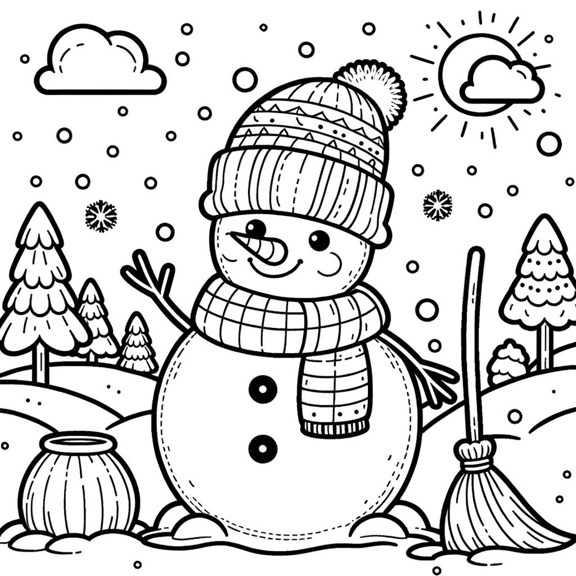 5 Winter Coloring Pages, Snowy Coloring, Winter Coloring - Etsy