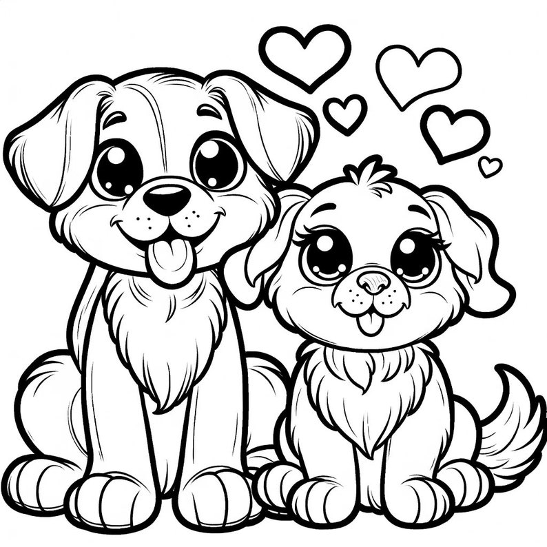 5 Cute Dog Coloring Pages, Dog Coloring, Cute Kids Dog Coloring, Puppy ...