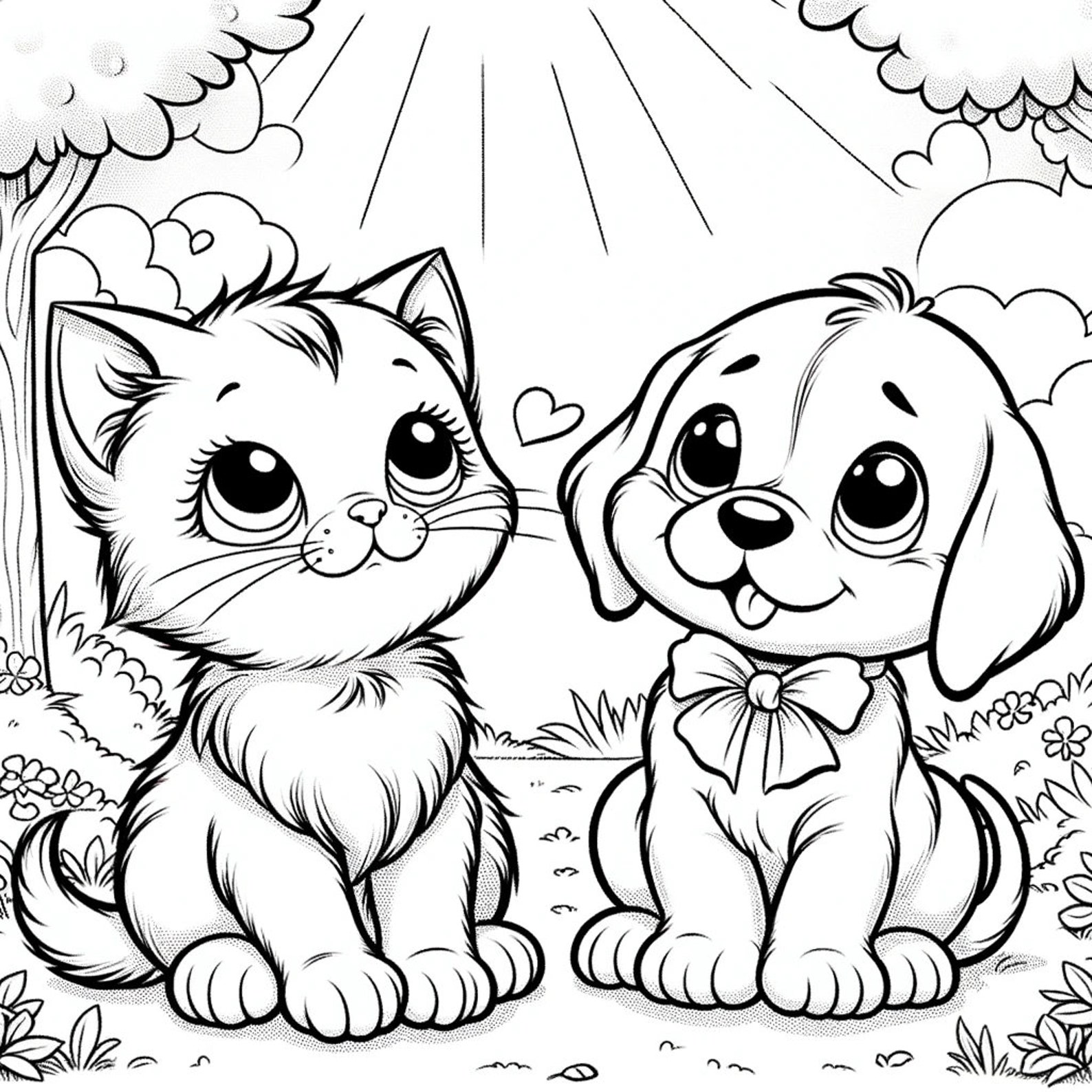 5 Cute Kitten Coloring Pages, Cute Cat Coloring Pages, Cat Coloring ...