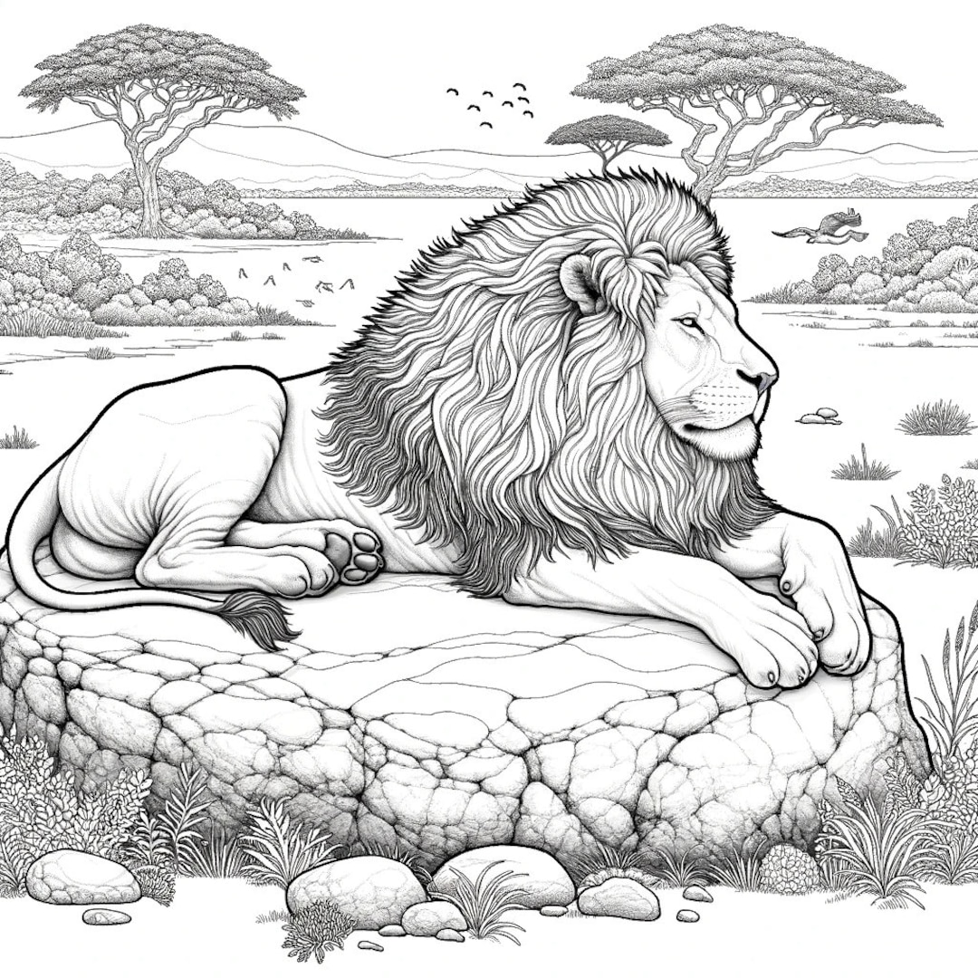 5 Lion Coloring Page, Adult Lion Coloring Page, Kids Lion Coloring Page ...
