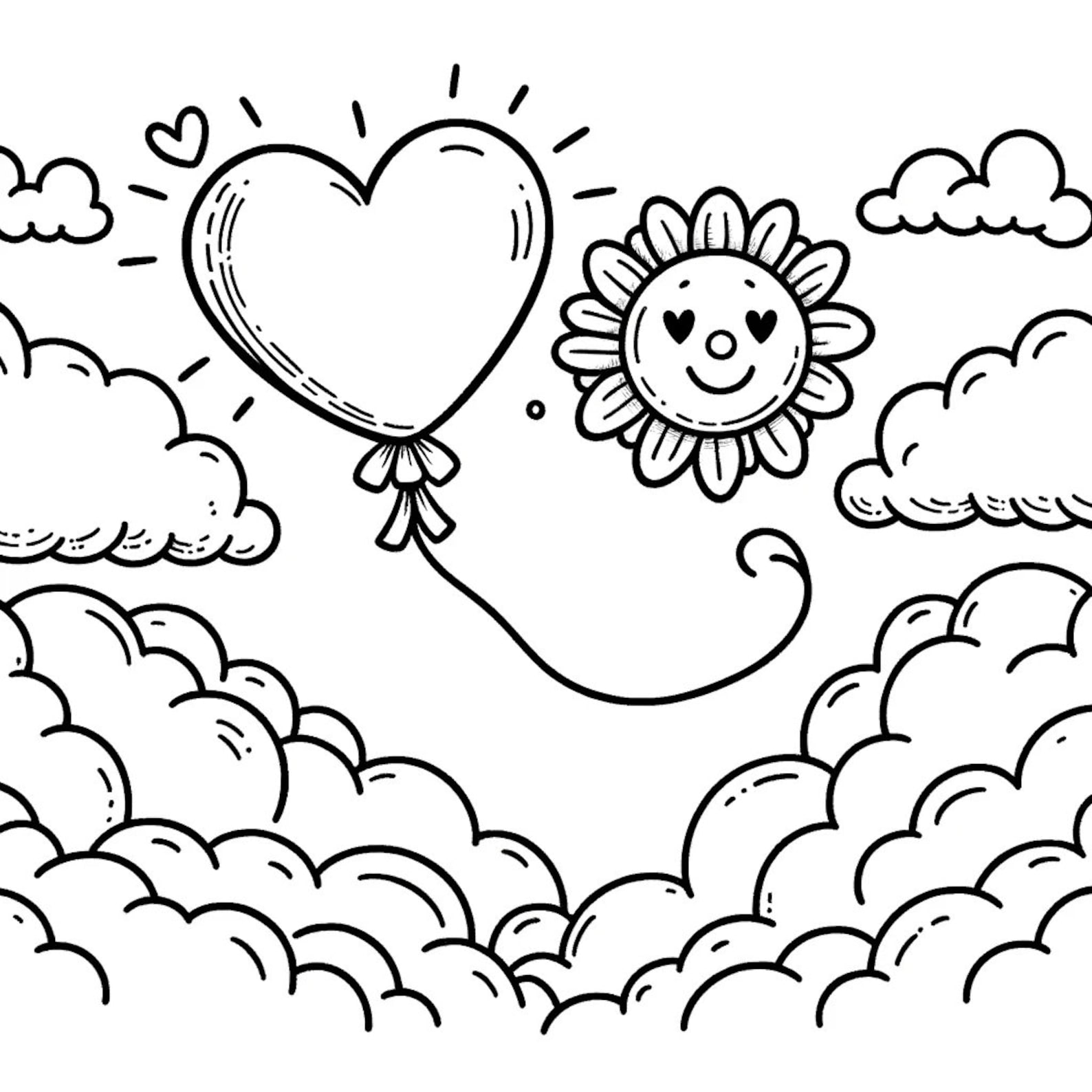 5 Valentines Day Coloring Pages, 5 Cute Love Coloring Pages, Cute Kids ...
