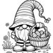 10 Easter Gnome Coloring Pages, Easter Gnome Coloring Bundle, Gnome ...