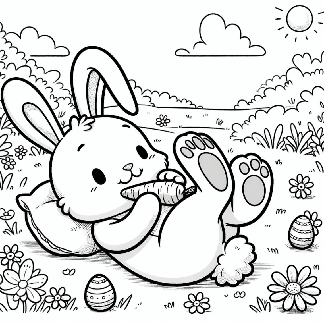 5 Easter Coloring Pages, Easter Coloring Bundle, Easter Bunny Coloring ...
